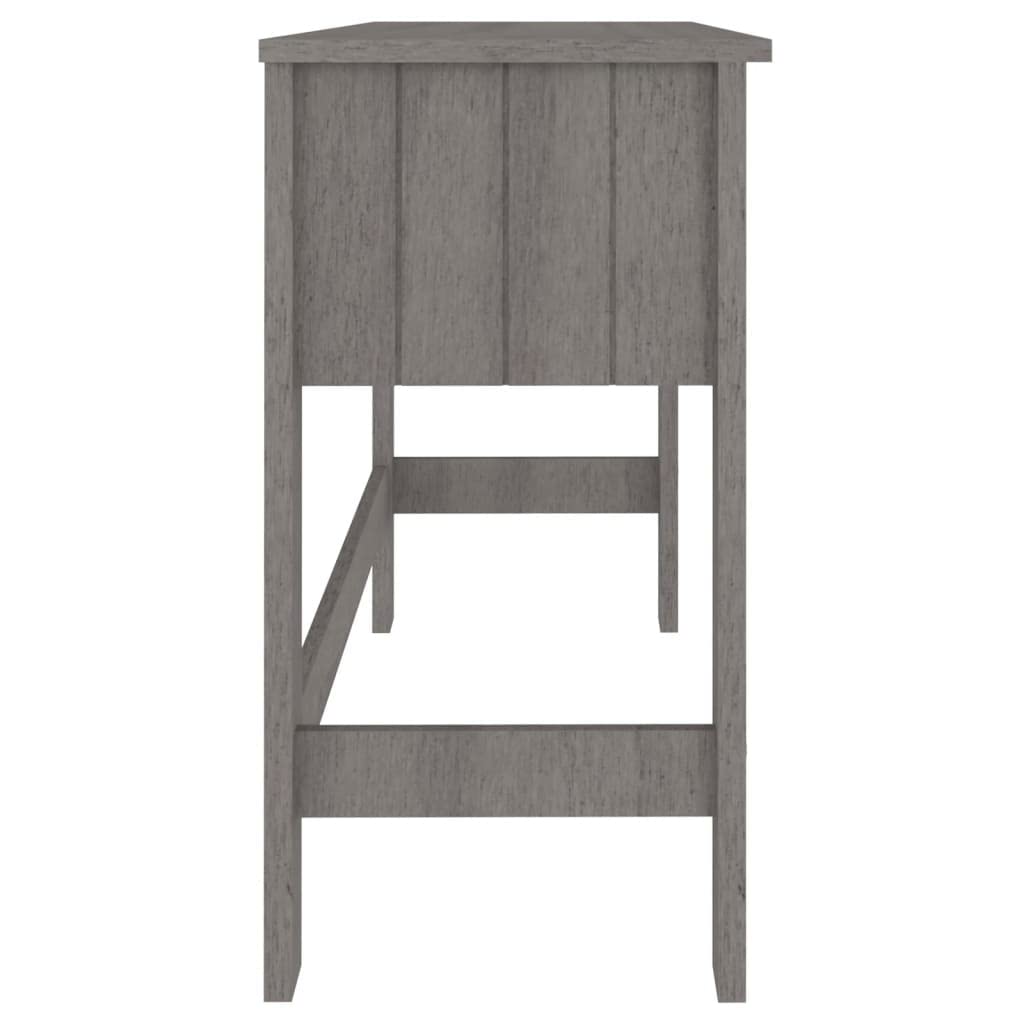 SunshineFace Computer Desk with Drawers, Office Desk with a Drawer and an Open Compartment, Writing Desk, Solid Wood Pine Study Table Makeup Vanity Console Table, Grey