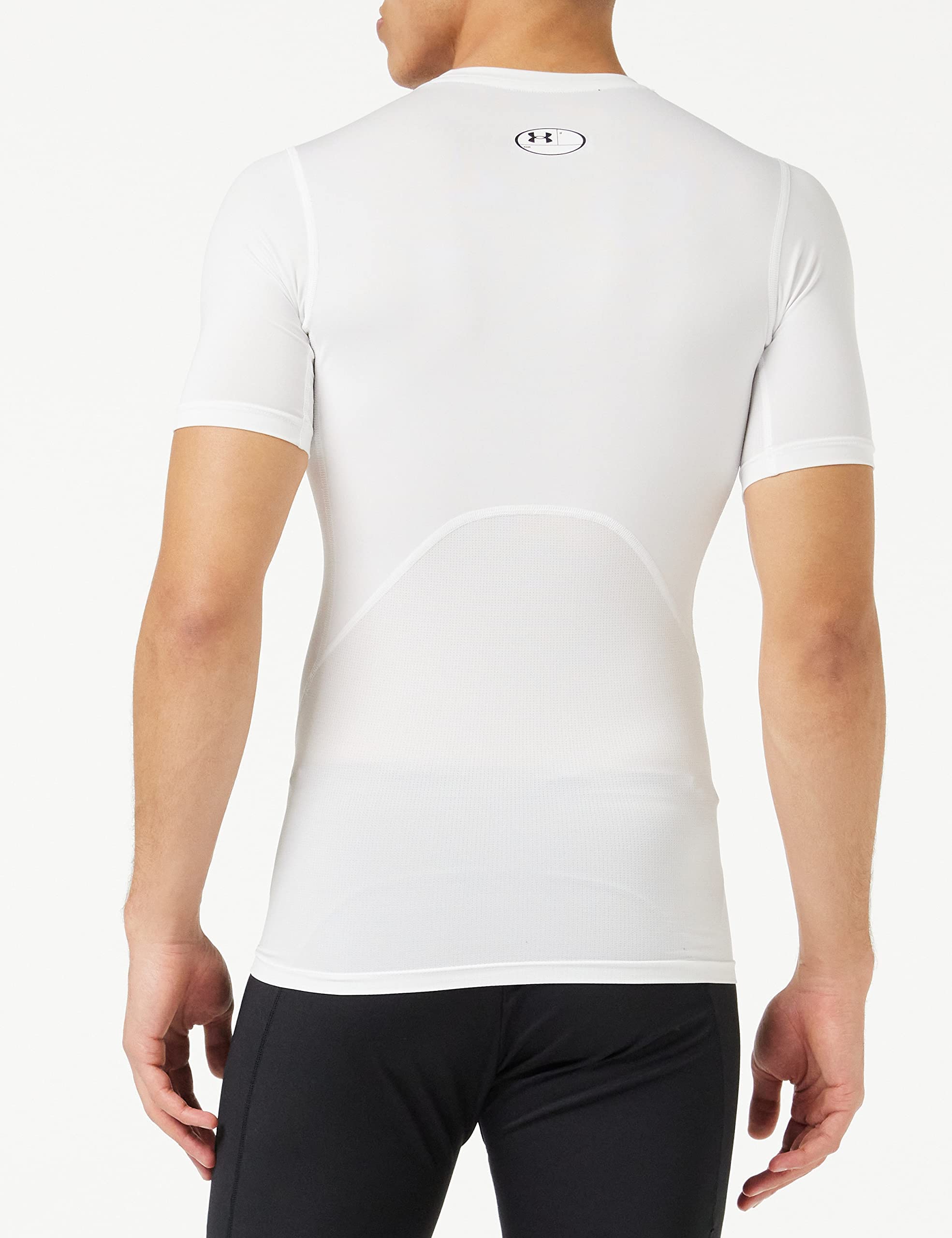 Under Armour Men's Armour HeatGear Compression Short-Sleeve T-Shirt , White (100)/Black, Small