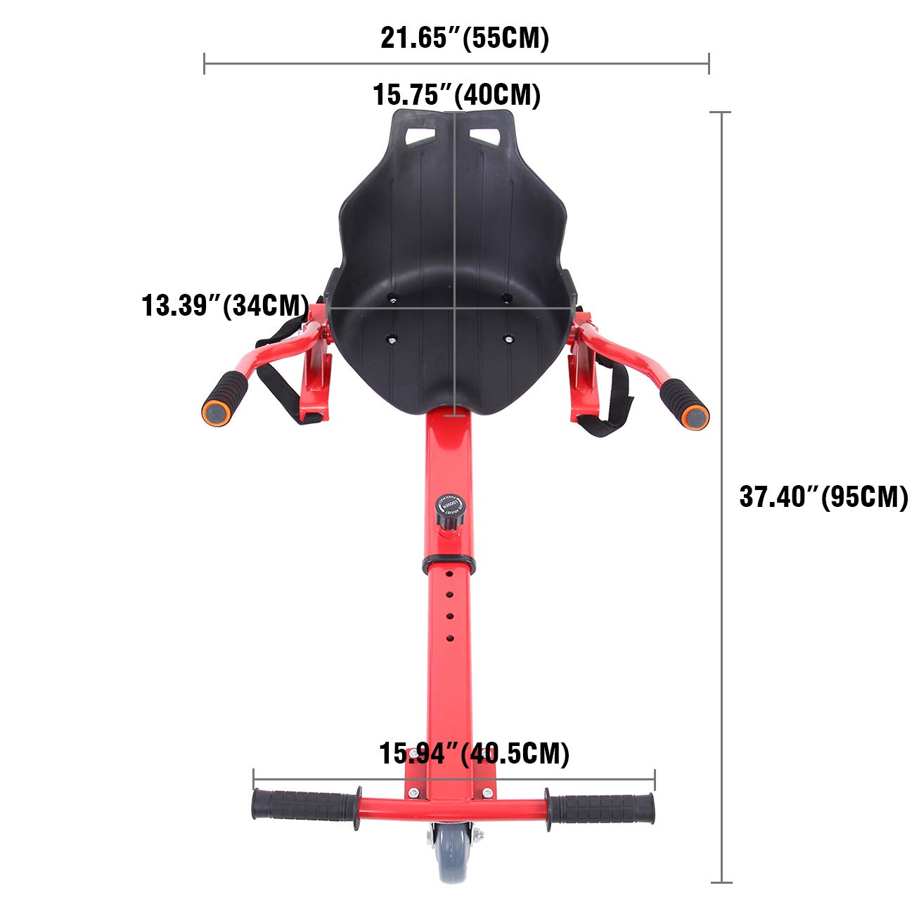 Yunge Red Adjustable Balance Car Two-Wheeled Bracket, for Adjustable All Heights All Ages Self Balancing Scooter, Compatible with All Hoverboards Transform Scooter Into Hoverkart Go-Kart