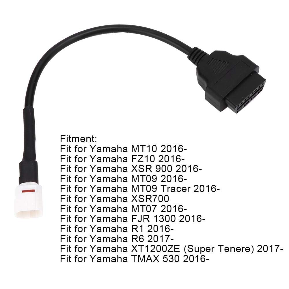 Tracer 900 Levers,Motorcycle Diagnostic Cable,4 Pin to OBD2 Fault Code Reader Motorcycle Scanner Diagnostic Cable OBD2 Scanner Cable Fit for 4 Pin Adapter Obd2 4 pin to obd2