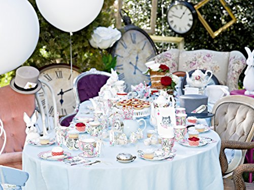 Talking Tables Truly Alice Alice in Wonderland Mad Hatter Party Cup Set with Handle and Saucers in 3 Designs for a Tea Party or Birthday