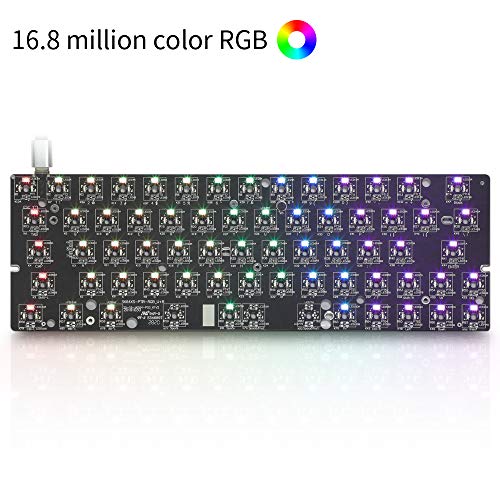 YUNZII SK64 64 Keys Hot Swappable Optical Mechanical Keyboard with ABS Shine-Through Keycaps, RGB Backlit, Programmable for Win/Mac/Gaming (Gateron Optical Brown, White)