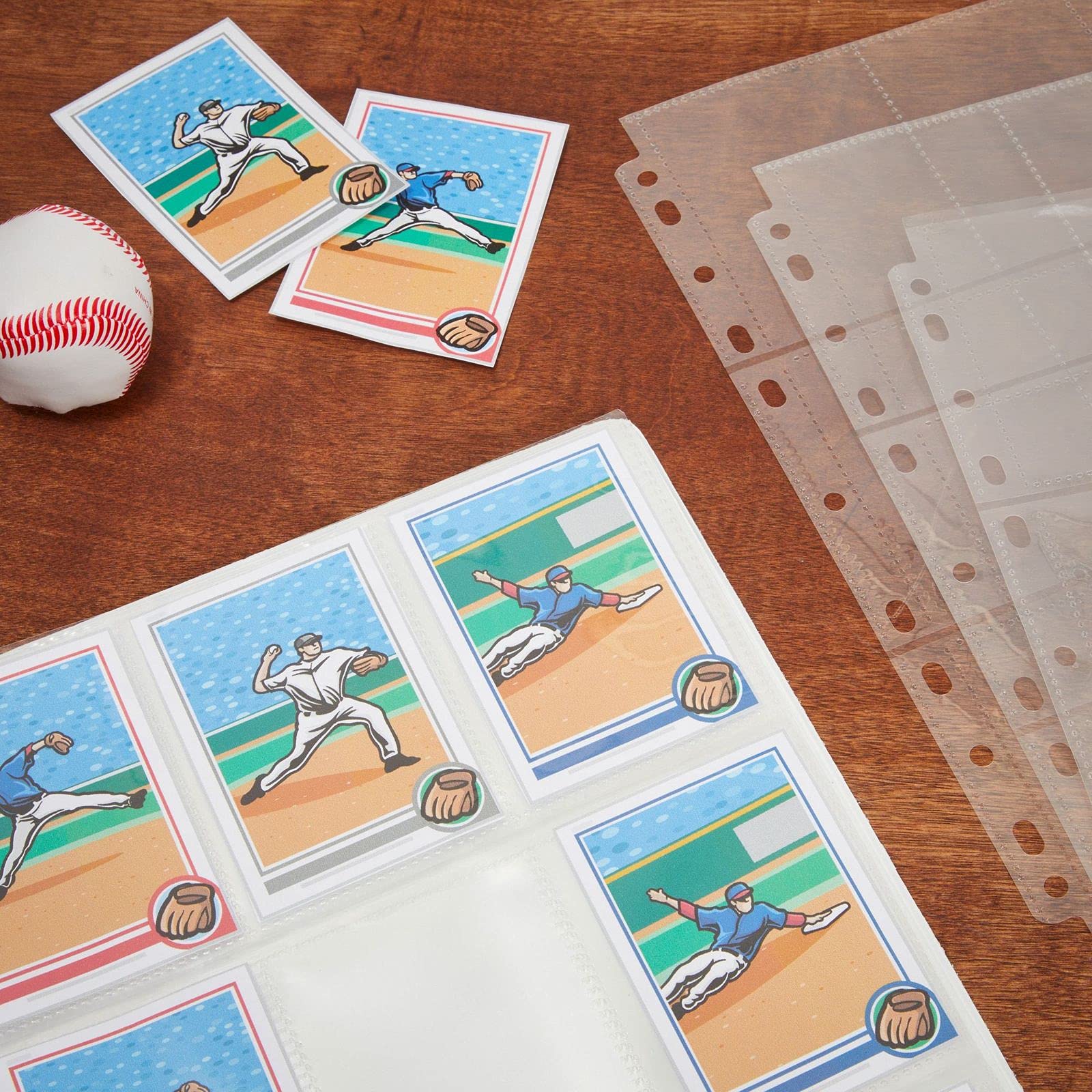 Trading Card Binder Sleeves with 9 Pockets Per Page (1800 Slots, 100 Sheets)