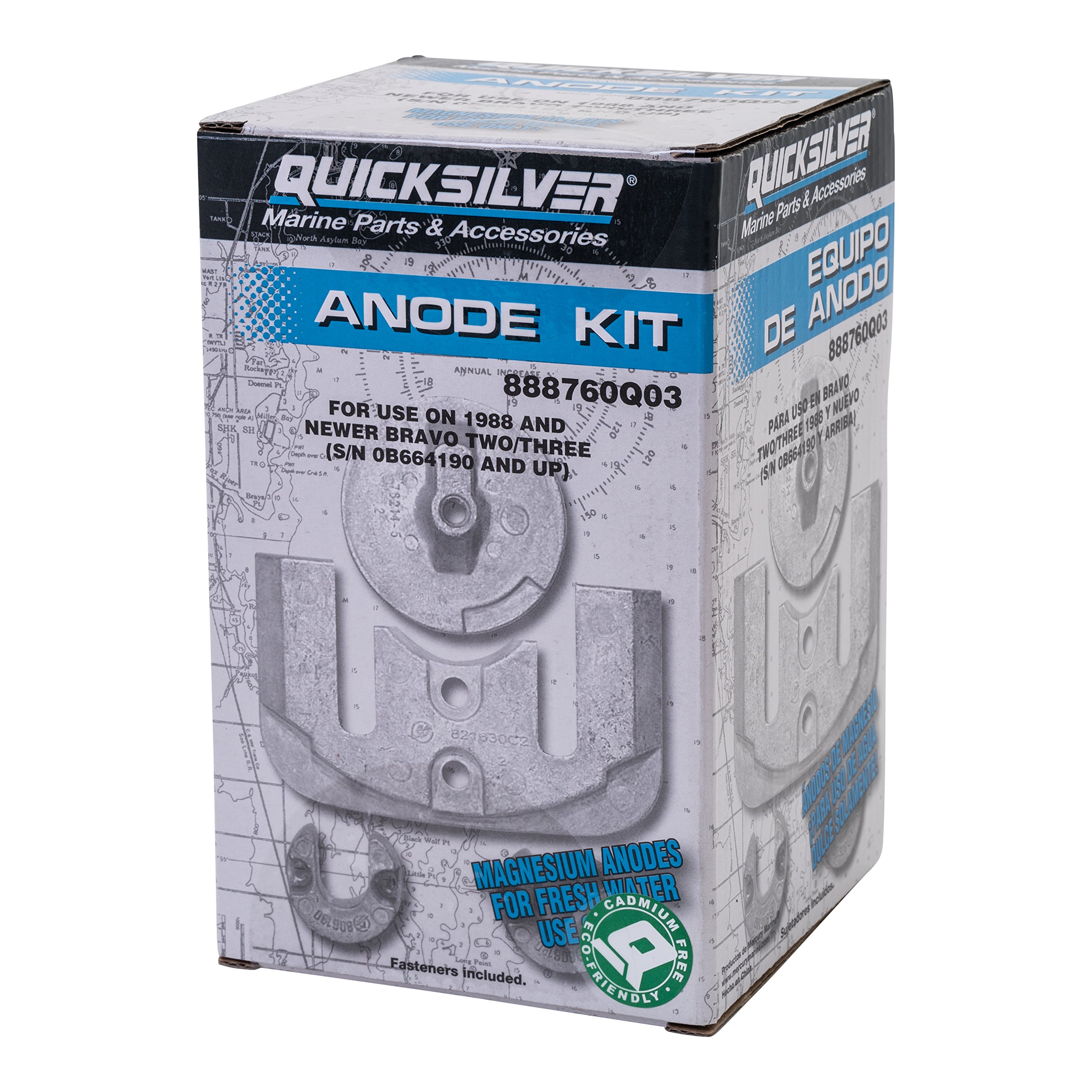 Quicksilver 888760Q03 Magnesium Anode Kit for MerCruiser Bravo II and Bravo III Drives