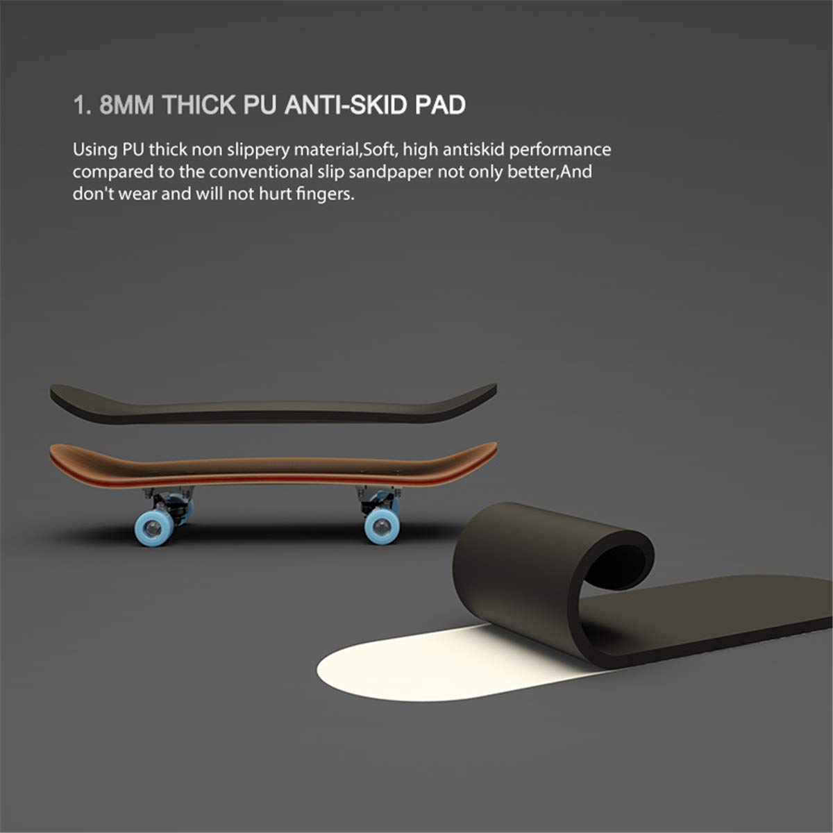 WANGYUMI Finger Skateboard Wooden Fingerboard Toy Professional Stents Finger Skate Set