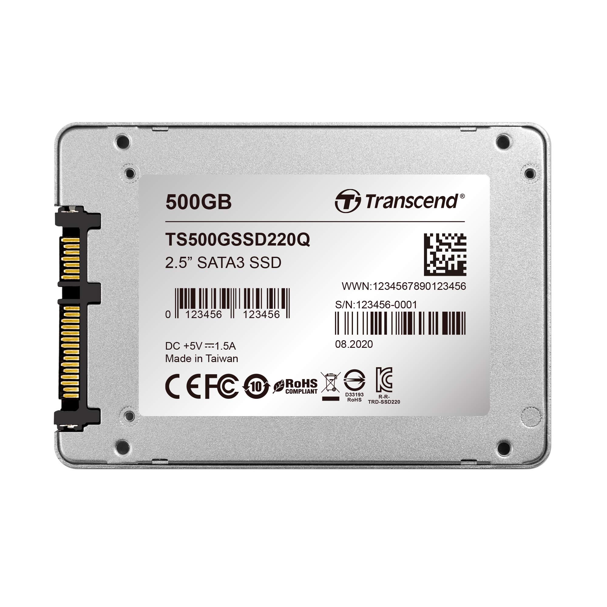Transcend 500 GB SATA III 6Gb/s SSD220Q 2.5” SSD TS500GSSD220Q