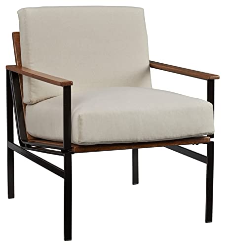Signature Design by Ashley Tilden Mid-Century Modern Accent Chair, Ivory & Black