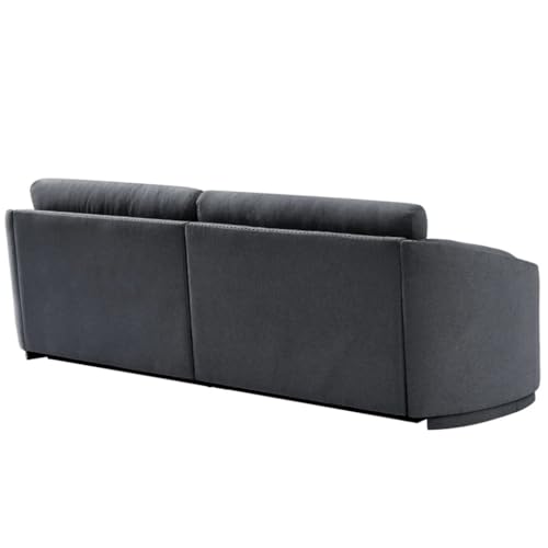 Sofas Double Sofa with Semilunar Arm, Rivet Detailing, and Solid Frame for Living Room, Bedroom, Apartment