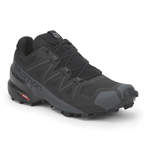 Salomon Speedcross 5 Trail Running Shoes for Men, Black/Black/Phantom, 13