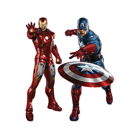 XIHENGSTORE Superhero Wall Decals, 2 Pcs Large Waterproof Superhero Peel and Stick Wall Sticker Removable Decor Mural for Kids Room Bedroom Living Room Wall Decor Decoration,20 X 24 inches.