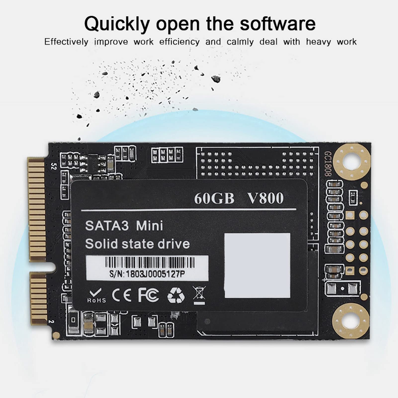 SSD mSATA III 60GB Internal Solid State Drive, High Performance Hard Drive for Desktop Laptop Tablets PC, TLC Multi Level Unit Flash (60G)