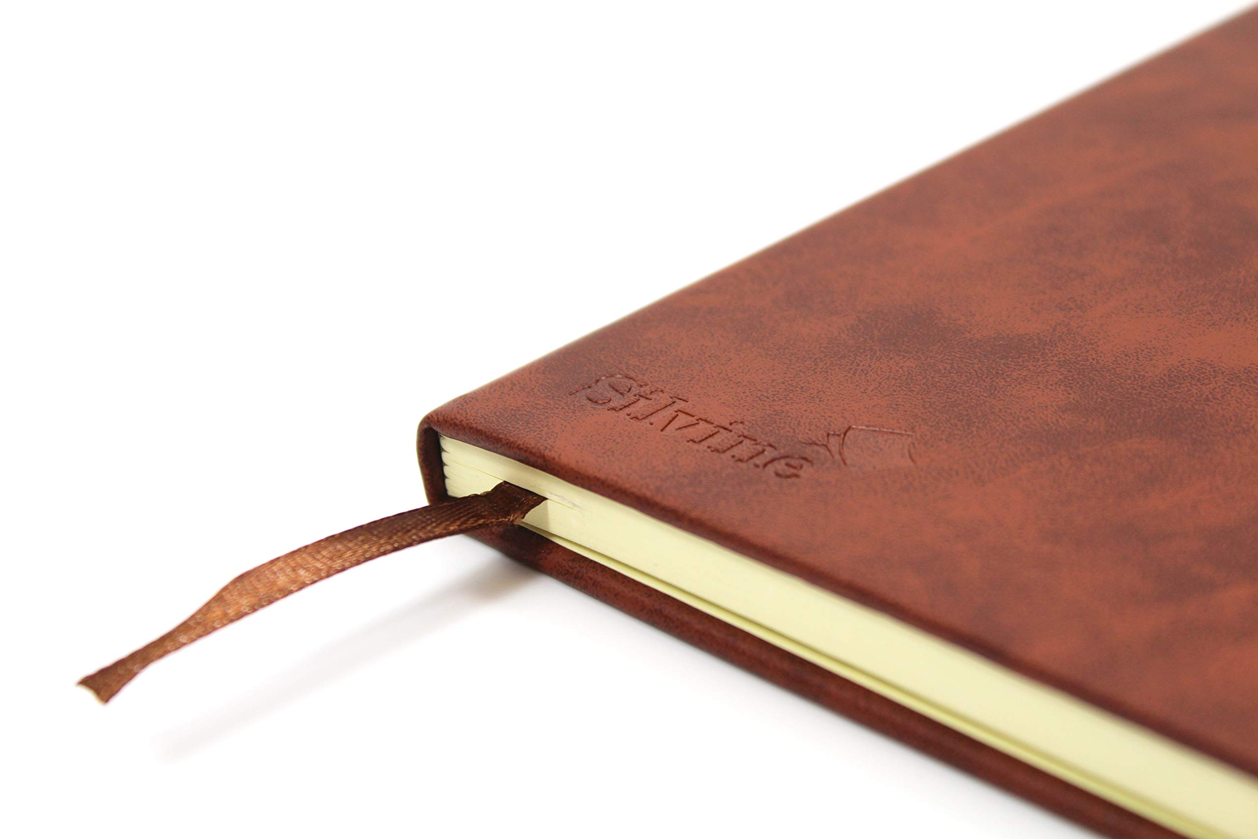 Silvine Executive Soft Feel Notebook Ruled with Marker Ribbon 160pp 90gsm A4 Tan Ref 198TN