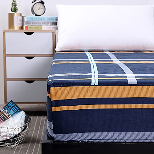 XXXDXDP Printing Bed Mattress Cover Waterproof Mattress Protector Pad Fitted Sheet Separated Water Bed Linens with Elastic (Color : D, Size : 80X200X30cm)