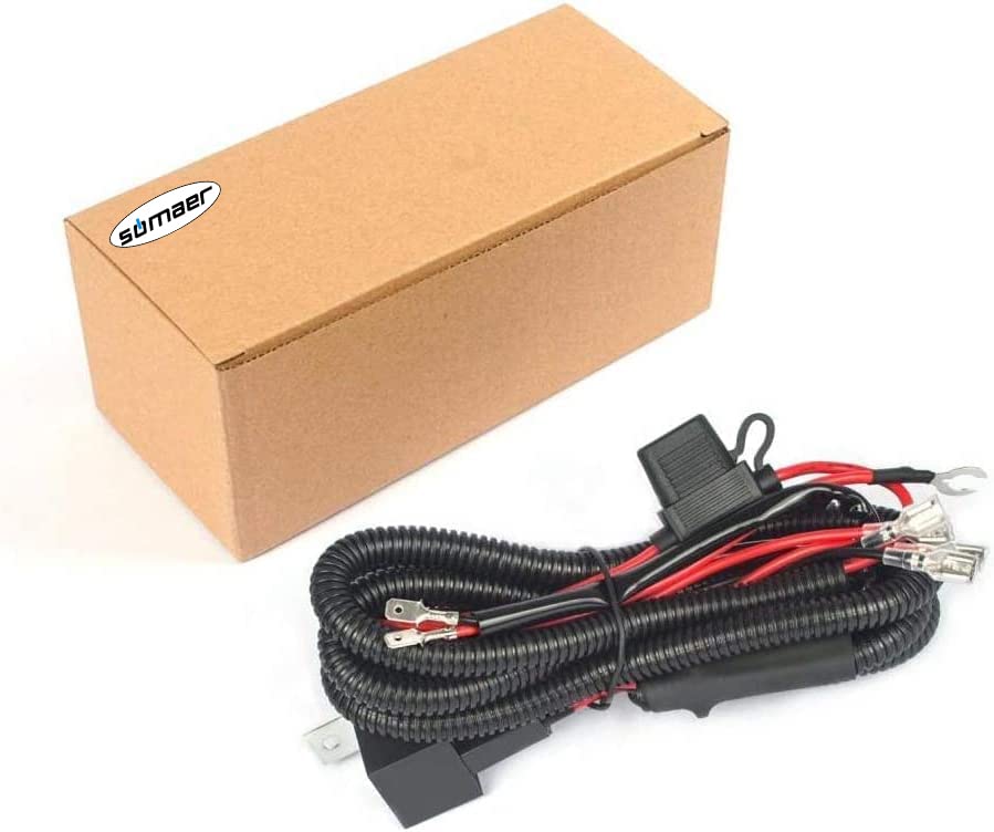 Somaer 12V Horn Wiring Harness Relay Kit For Car Truck Grille Mount Blast Tone Horns(Horn Not Included)