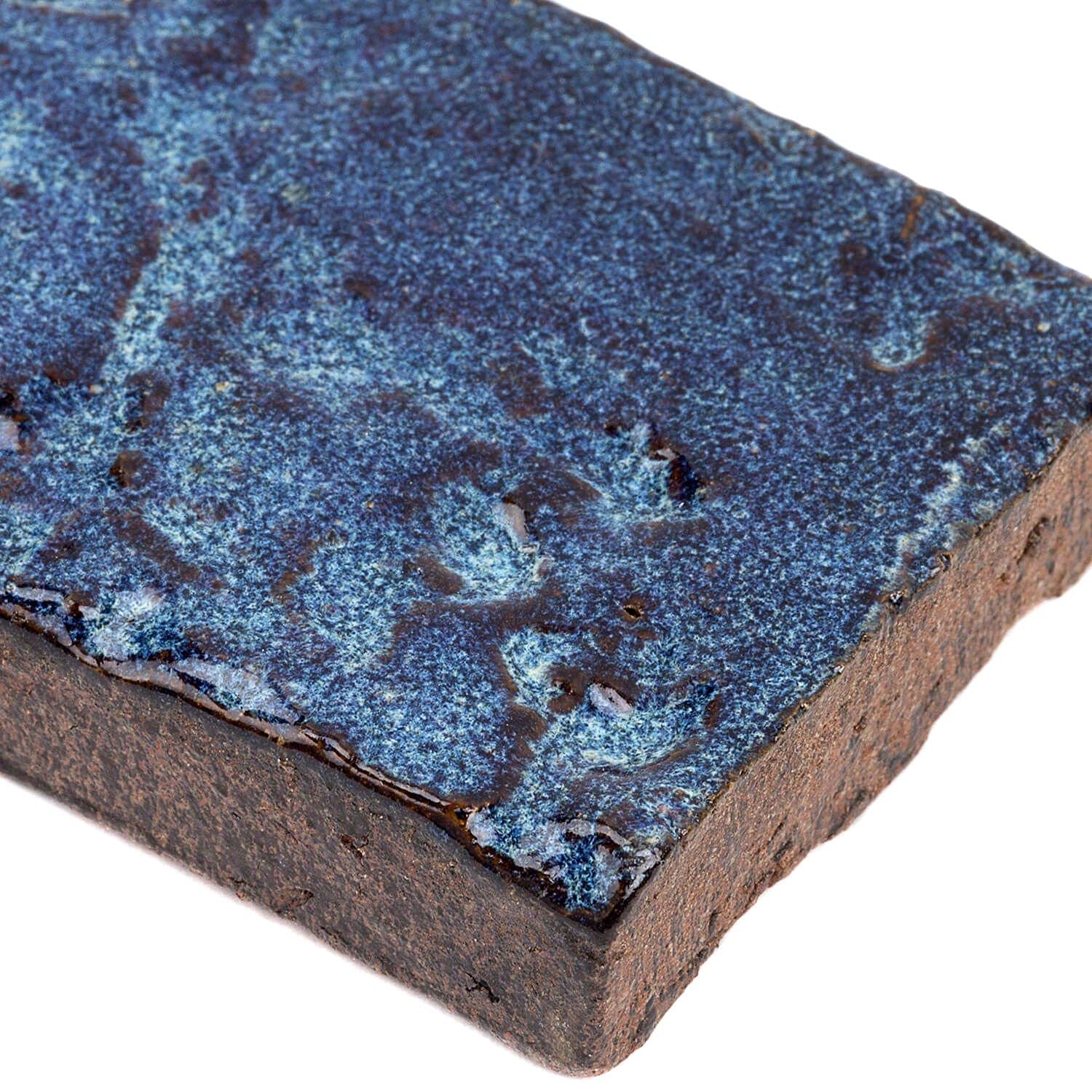 Weston Temp Dark Denim 2 in. x 8 in. Glazed Clay Subway Wall Tile Sample