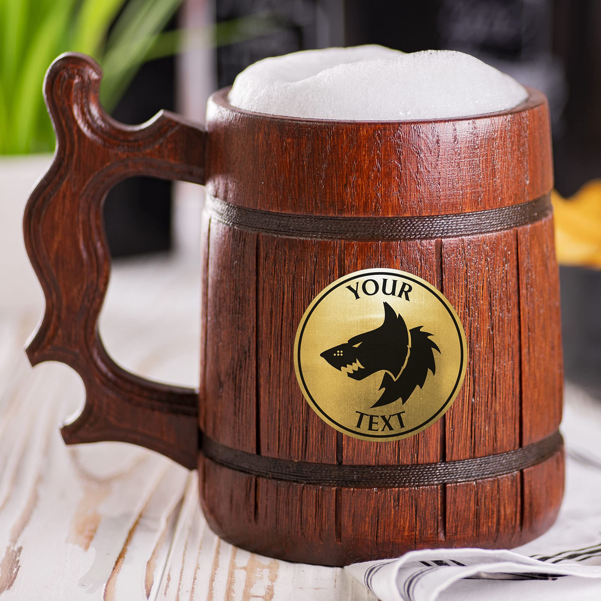 Space Wolves Beer Stein, Personalized 40K Wooden Beer Mug, Custom Beer Stein, Gamer Gift, Gamer Tankard, Gift for Men, Gift for Him