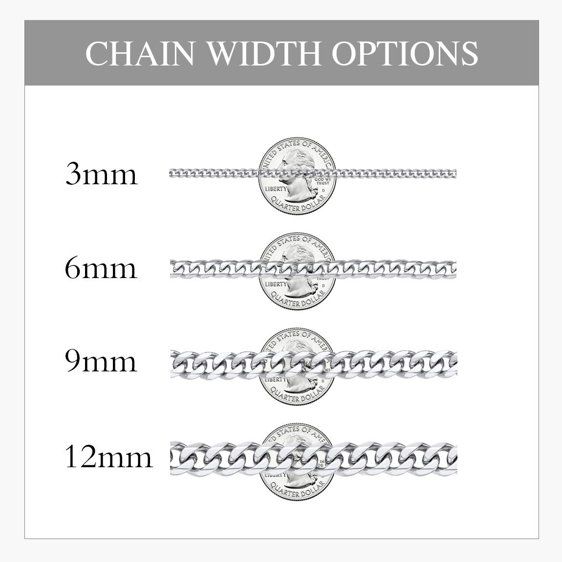 Stainless Steel Chains for Women Necklace 6mm Choker Curb Chain Length 14inch
