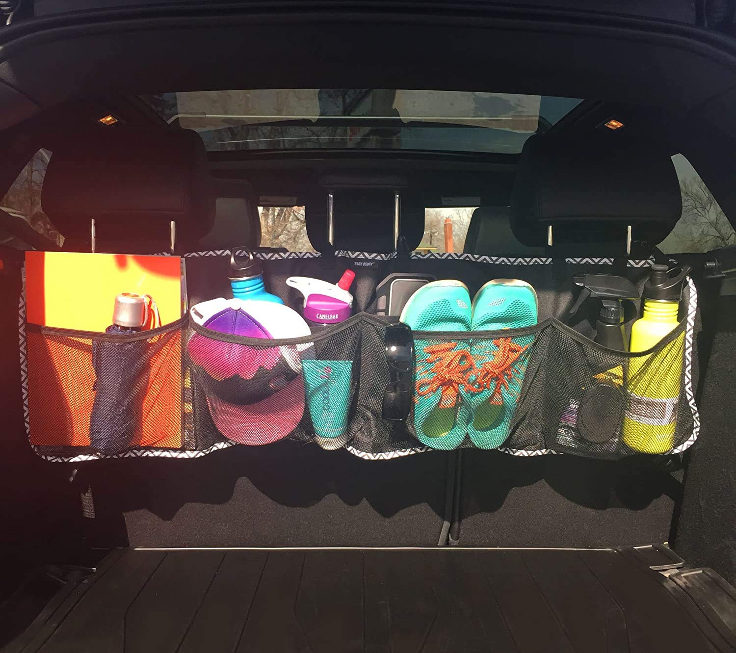 Tidy Ridey Premium Backseat Organizer for Kids, Cars - Large Size, 1 Kids' Accessories, Car Seat Protector-Kick Mat, Made of Durable Material (Trunk Organizer)