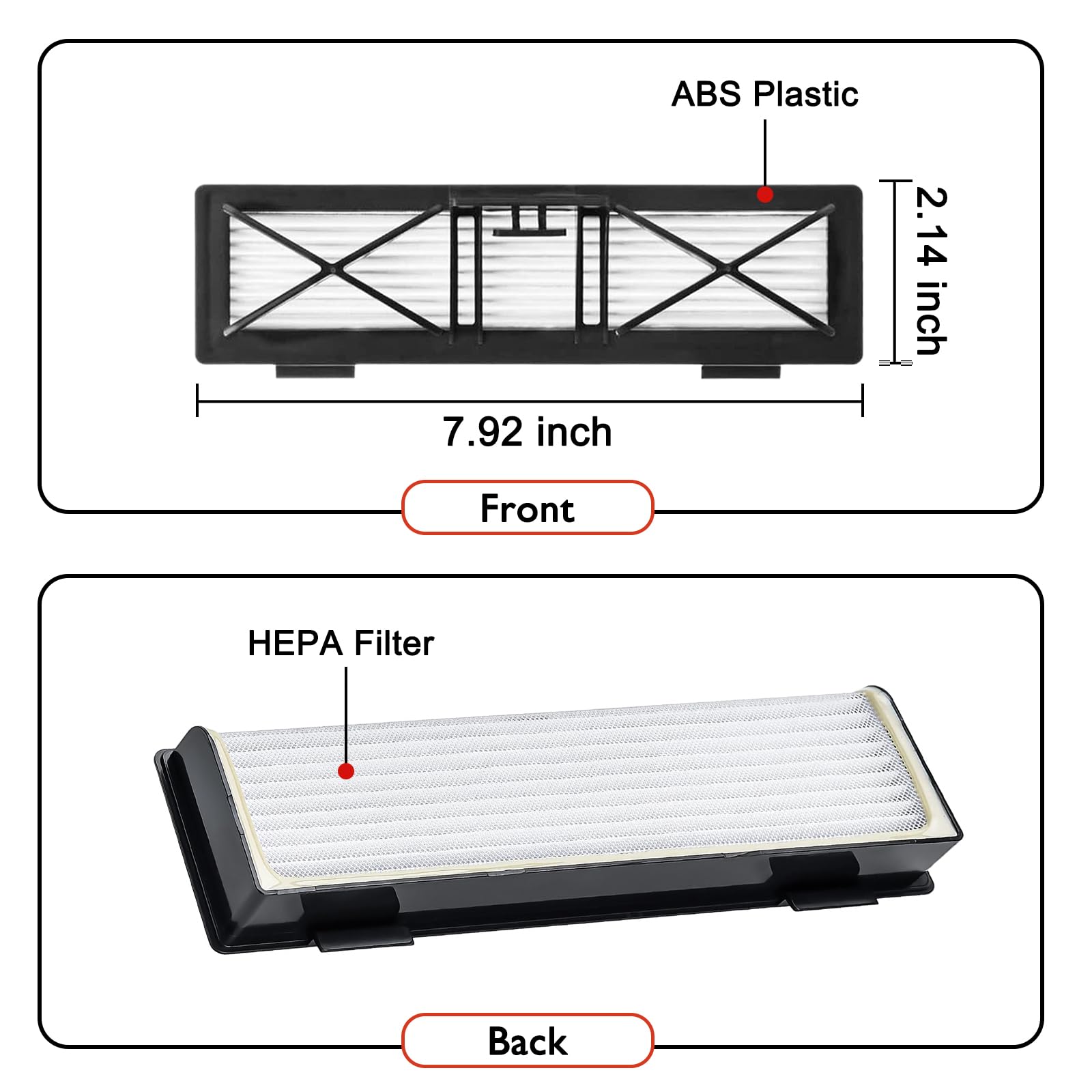 Replacement Parts Kit - 1 Main Brush 4 Side Brushes 4 High Efficiency Filters for Neato BotVac D Series -Vacuum Cleaner Brush Filter Replenishment Accessory