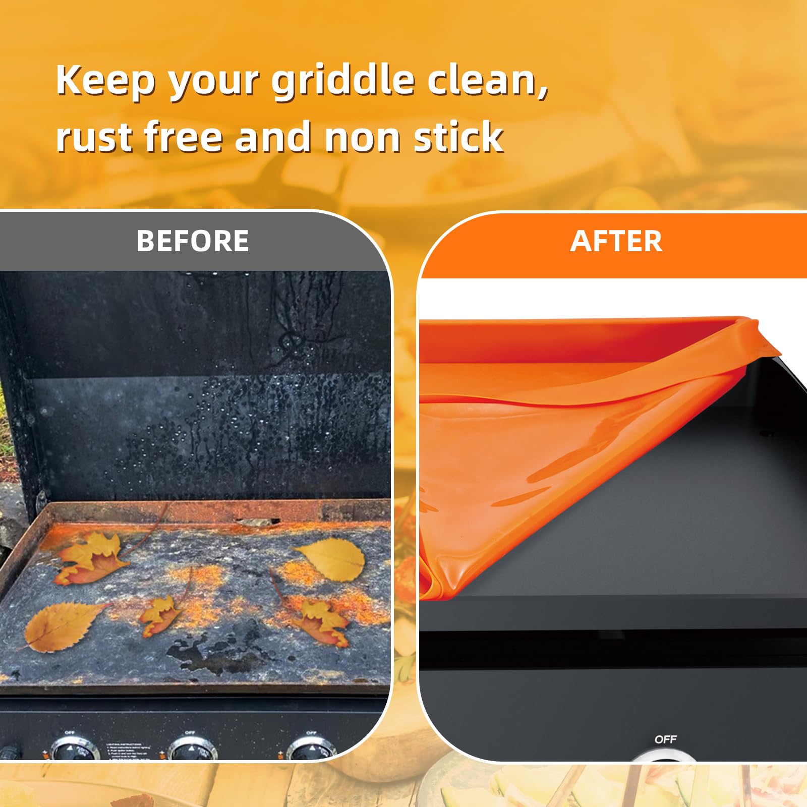 Silicone Griddle Mat for Blackstone 36 inch Tabletop Griddle, Upgraded Full Edge Coverage Griddle Cover, 100% Food Grade Silicone Griddle Cover, Outdoor Griddle Accessories for Blackstone