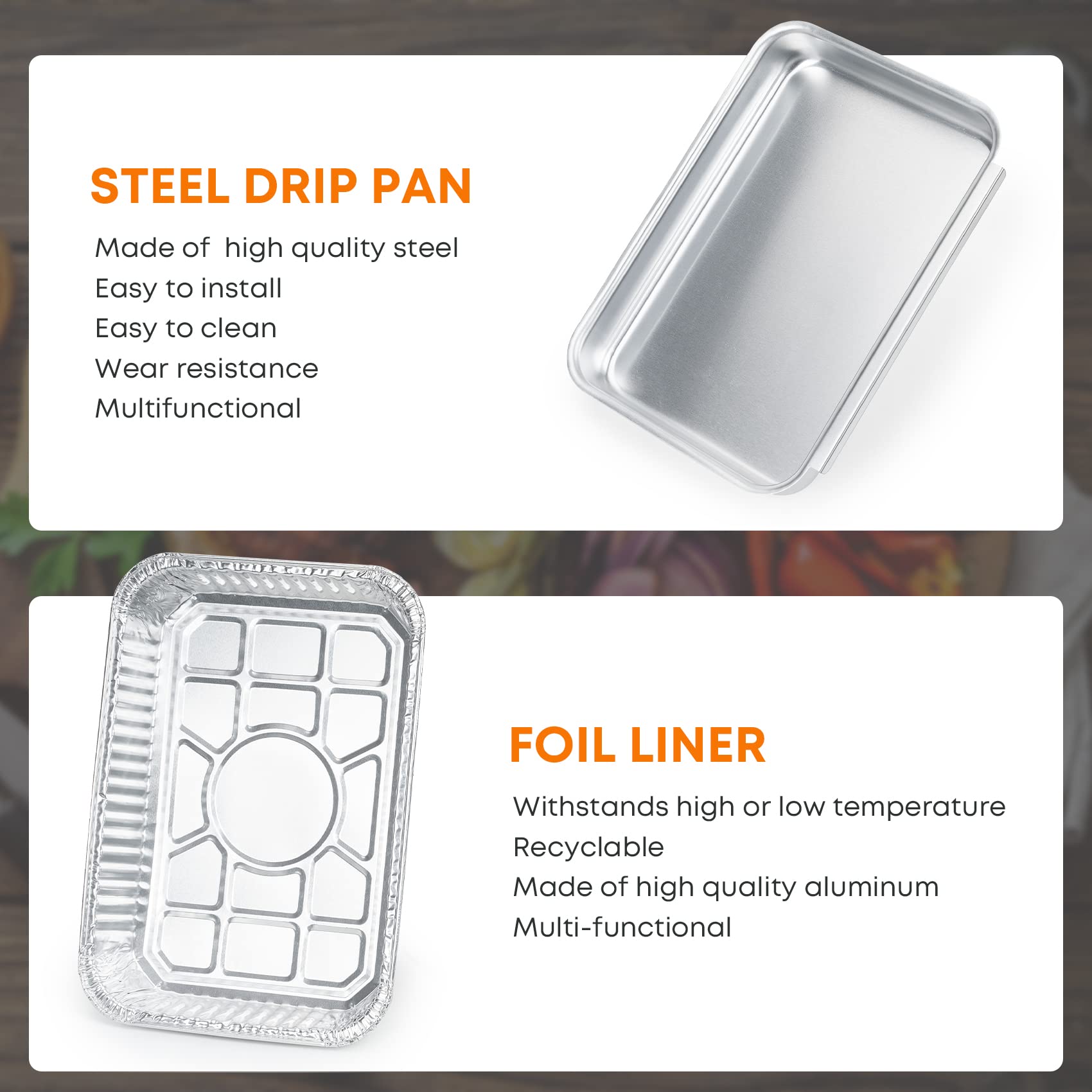 Stanbroil Aluminum Catch Pan for Weber Part #93305, Grill Grease Tray with 15-Pack Foil Inserts for Spirit 2/3 Burners & Genesis II 3 Burners Grill