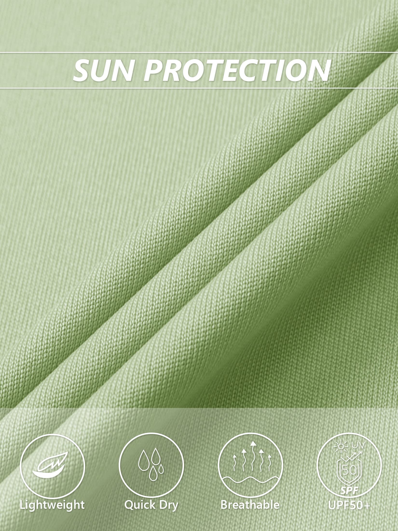 TACVASEN Women's Sun Shirts UV Protection Shirt Long Sleeve Workout Tops for Women Quarter Zip Pullover Light green, XL