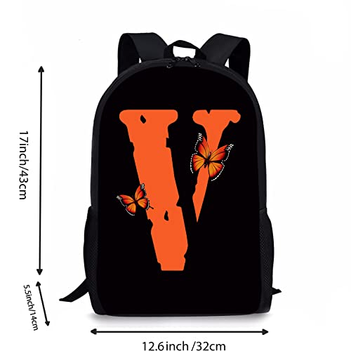 Ynxhroe Backpack 17 Inch Laptop Backpack 3d Print Fashion V Letter Durable Hiking Backpack for Men Women Kids Travel