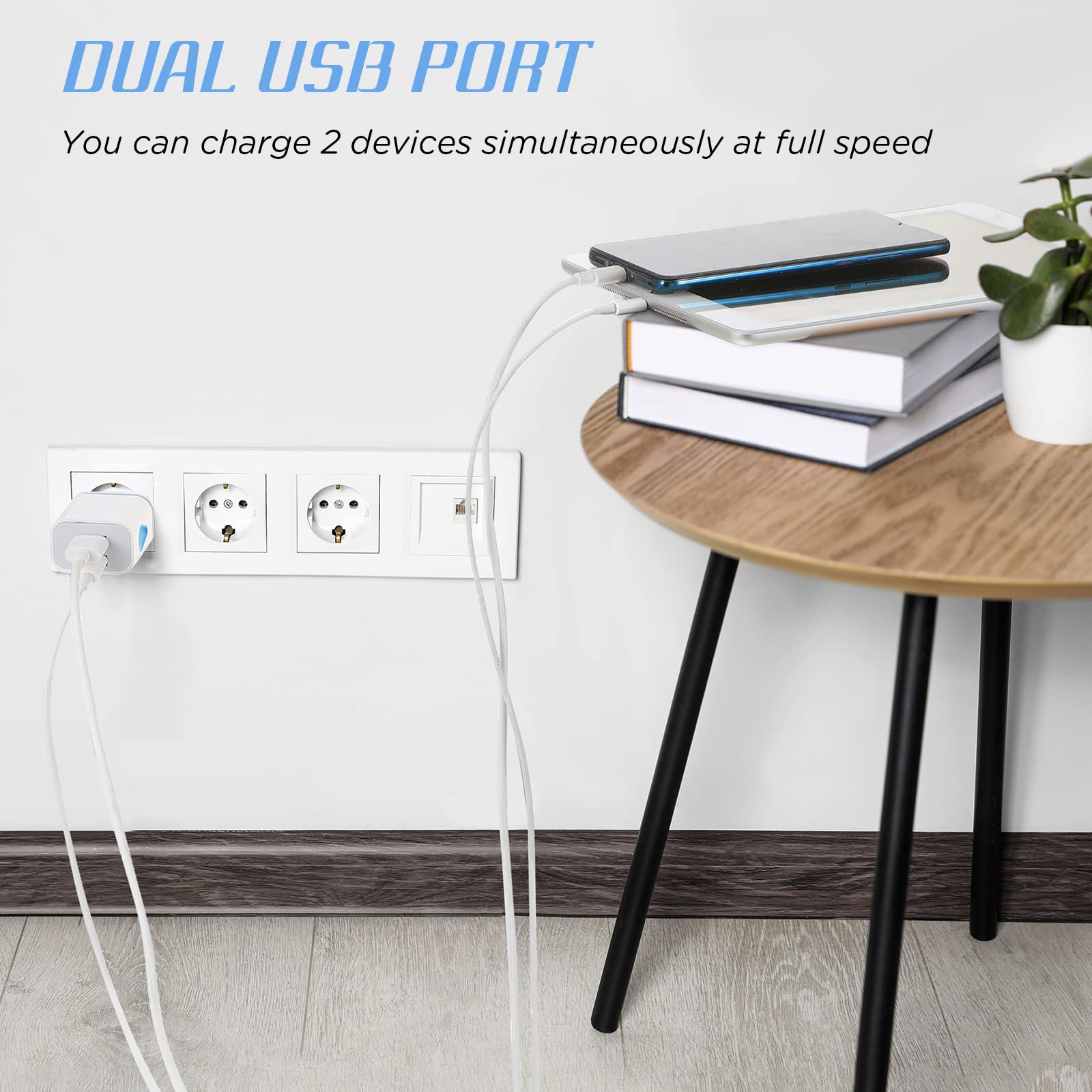 Xuhal 12 Pcs Fast USB Wall Charger USB Charging Block Bulk USB Charger Adapter Plug Cube 2.1A USB Wall Charger Replacement for Most Smartphones and Tablets, Colorful(Water Drop Style)