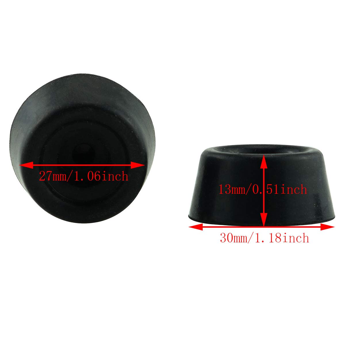 ZRM&E 4pcs Black Pool Billiard Snooker Table Stick Screw-on Rubber Cue Bumpers Protective Protector
