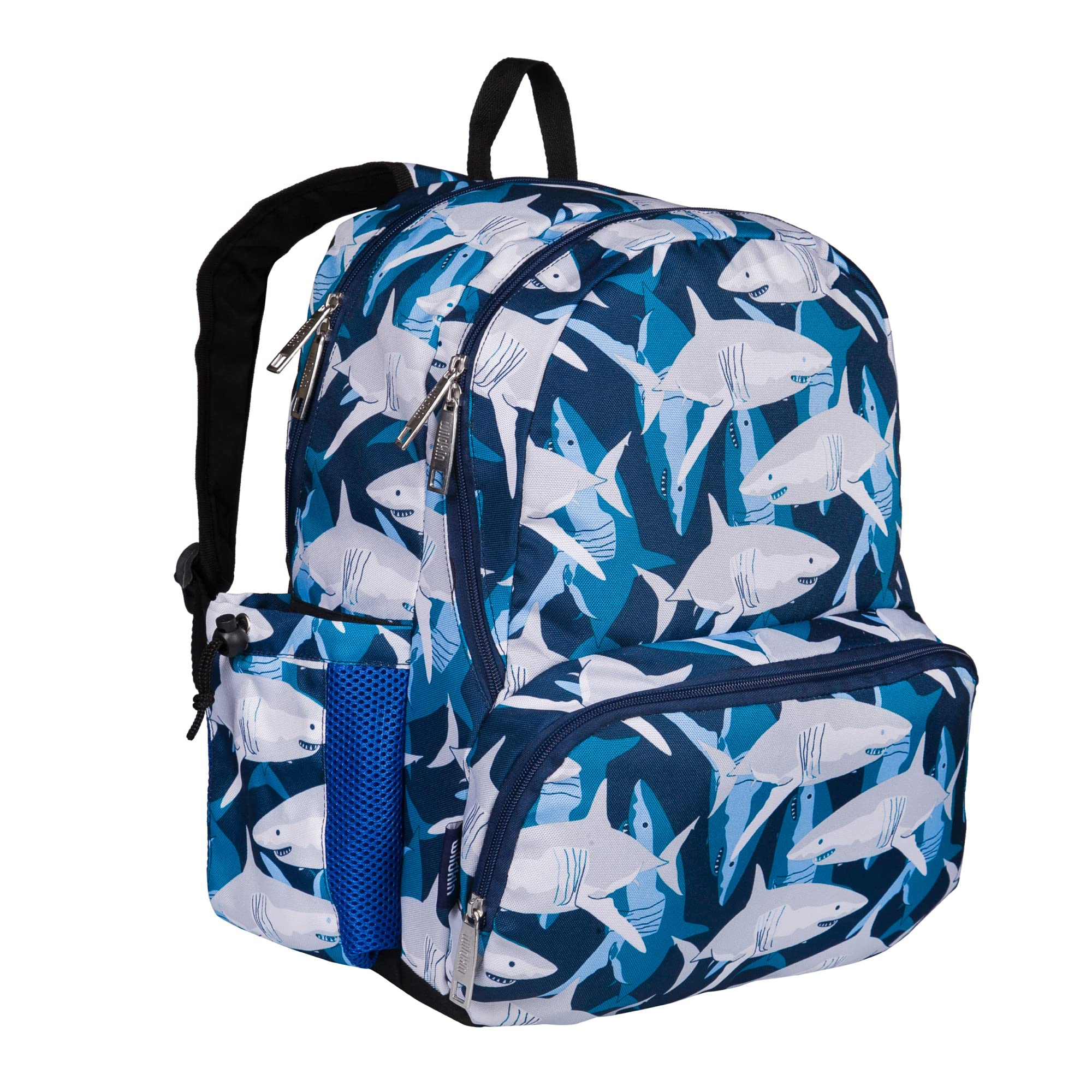 Wildkin Kids Lunch Box, 17-Inch Backpack, and Ice Pack Bundle for Organized, Fresh and Fulfilling Dishes All Around (Sharks)