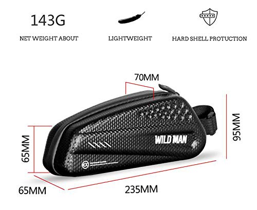 WILD MAN Waterproof Hard Shell Front Frame Bike Bag Large Capacity for Cycling Accessories Storage Suit for Road Mountain Cycling