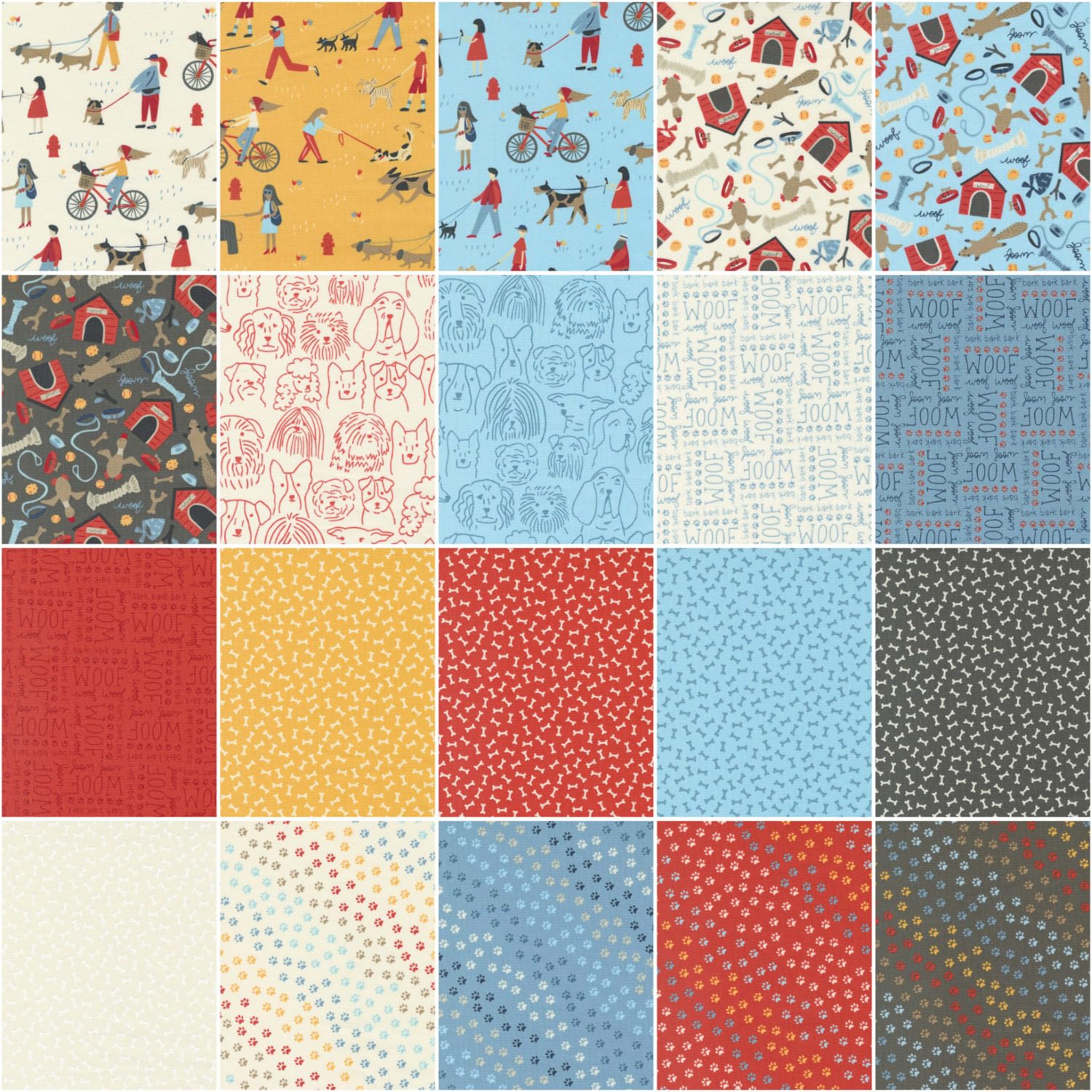 Stacy Iest HSU Dog Daze Jelly Roll 40 2.5-inch Strips Moda Fabrics 20840JR