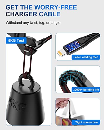 Short iPhone Charger Cable 1ft, [Apple MFi Certified] USB A to Lightning Charging Cord 1 Foot, Original iPhone Fast Charge Wire for Apple iPhone 14 Pro Max/13 Pro/12 Mini/11/X/XS/XR/SE/8 Plus/7/6/5