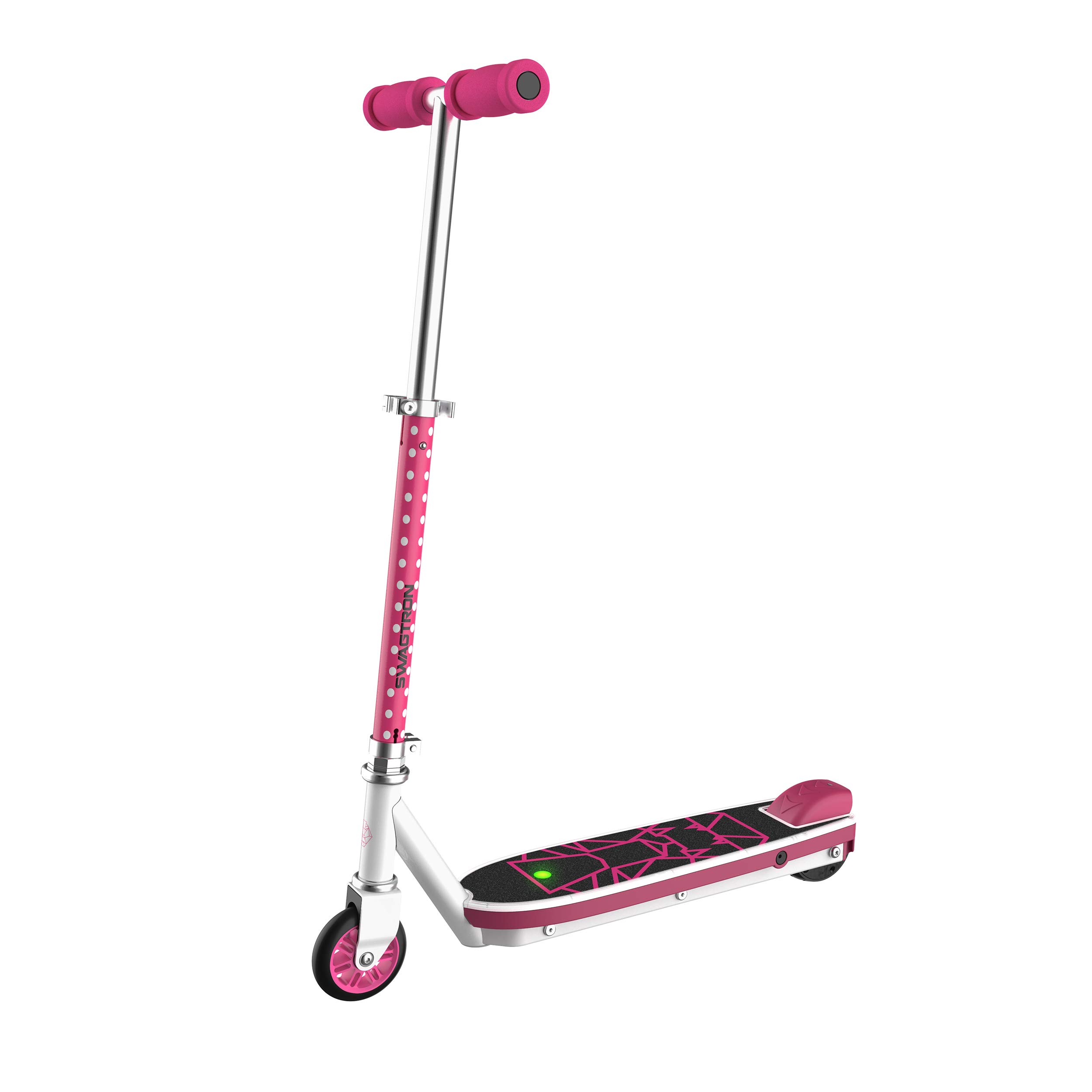Swagtron SK1 Kick Start Electric Scooter for Kids with Extended Life Battery, ATSM Certified, Adjustable, Ages 5+, Firetruck Red