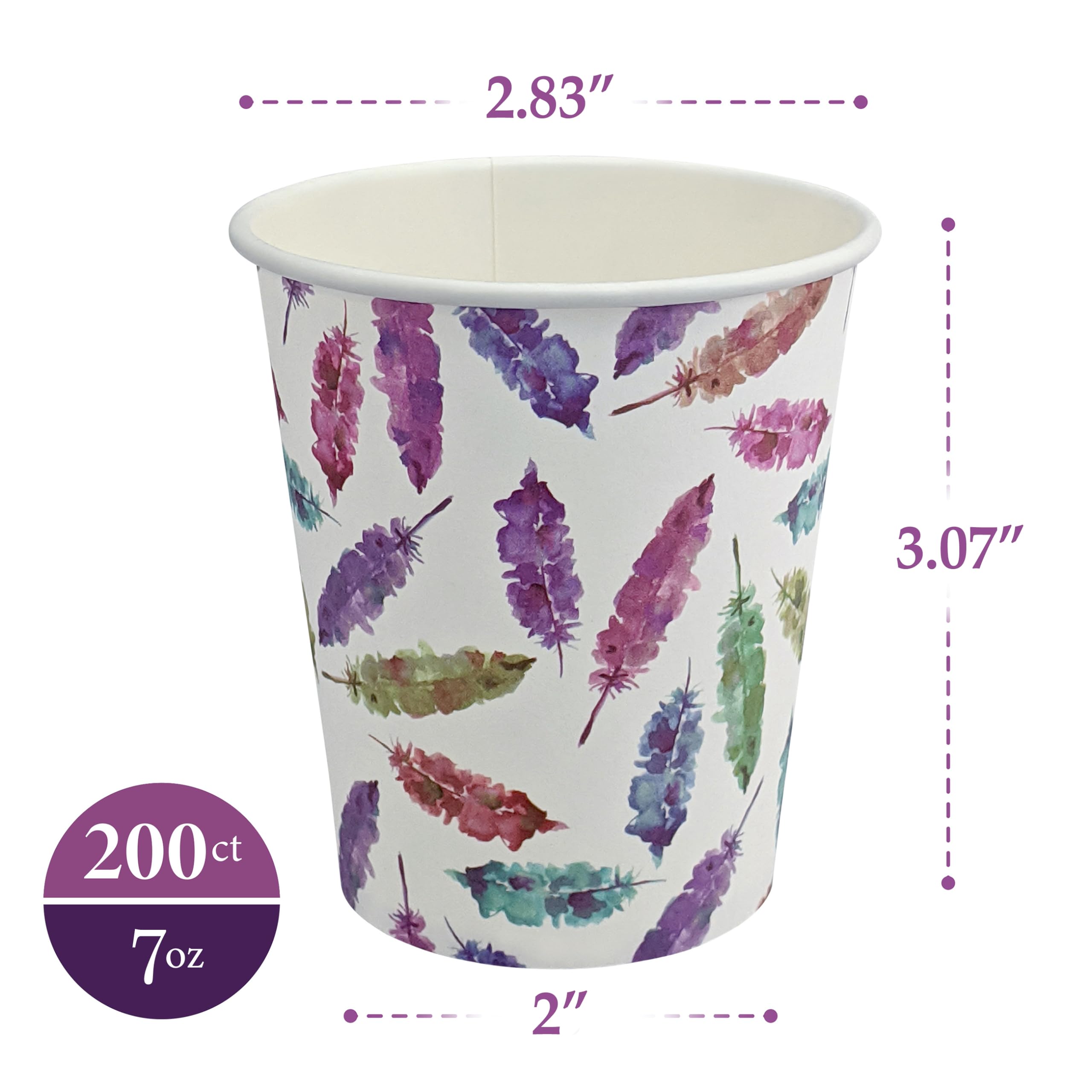 Tililly Concepts Small Compostable Paper Cups, 200 Count Disposable for Hot and Cold Drinks (5 Oz)