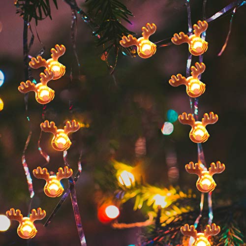 SOLUSTRE 1Pc Copper Wire Light String Battery Operated Fairy Lights Christmas Light Decorations Christmas Tree Ornaments Christmas elk Light LED Christmas Lights Plastic Icicle