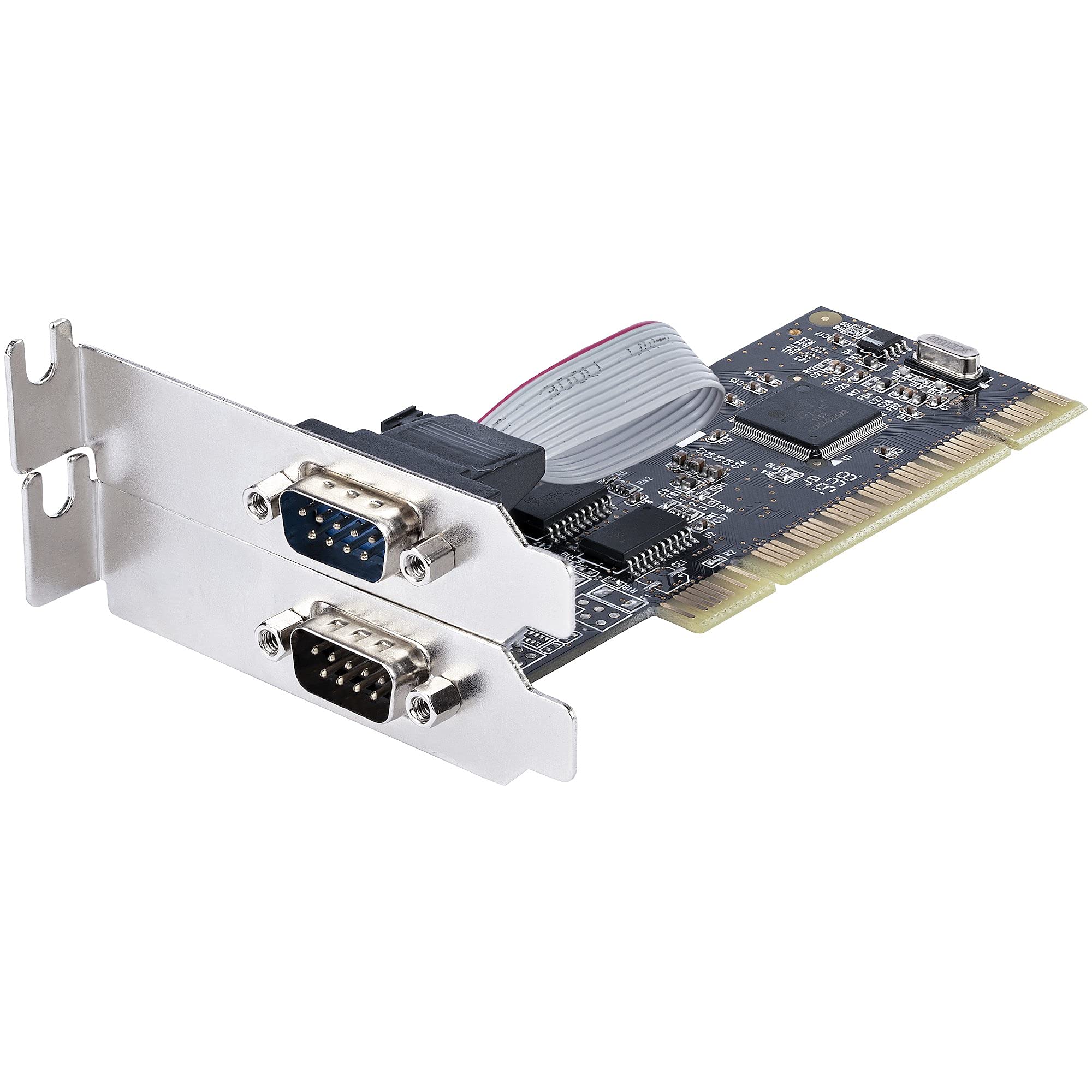 StarTech.com 2-Port PCI RS232 Serial Adapter Card - PCI Serial Port Expansion Controller Card - PCI to Dual Serial DB9 Card - Standard (Installed) & Low Profile Brackets - Windows/Linux (PCI2S5502)