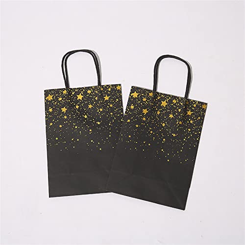 VEMART Gift Wrap Boxes, Hot Stamping Heart Tote Bag Kraft Paper Bag Paper String Gift Bag (Color : Brown)