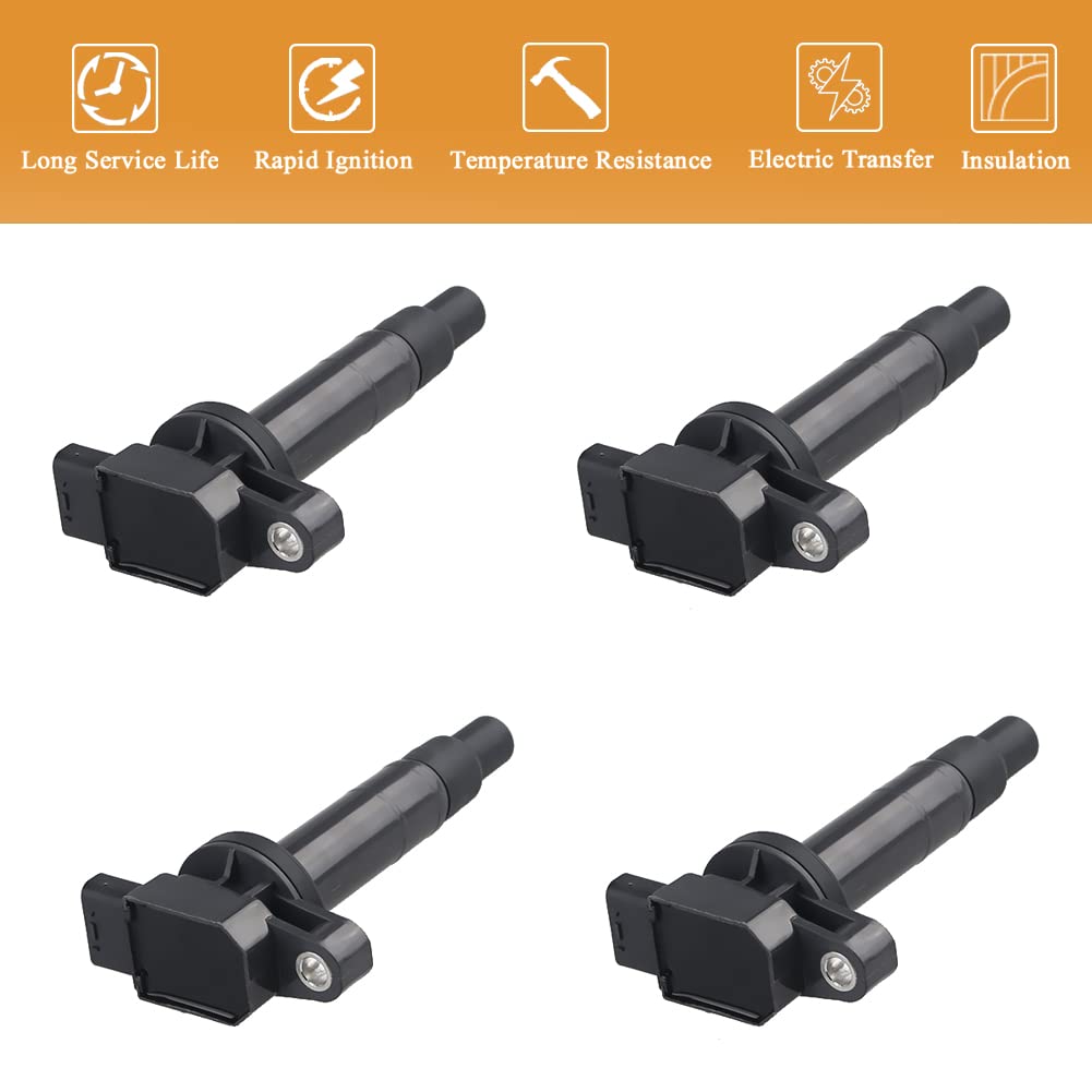 JDMON Compatible with Ignition Coils Toyota Yaris/Echo/Prius/Scion xA/xB/ 1.5L UF316 C1304 Replace 9091902240 set of 4