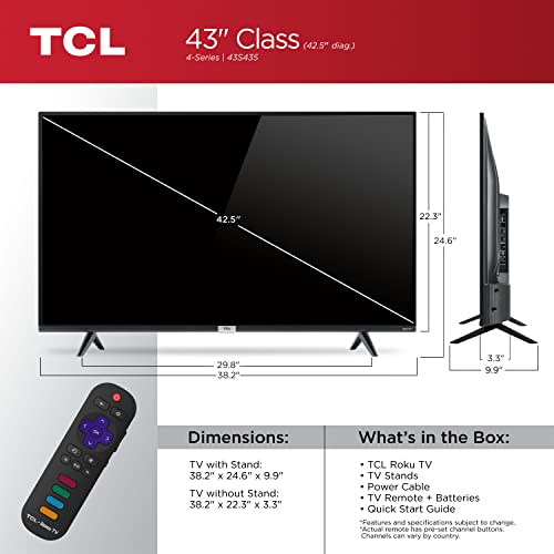 TCL 75-inch Class 4-Series 4K UHD HDR Smart Roku TV – 75S435, 2021 Model