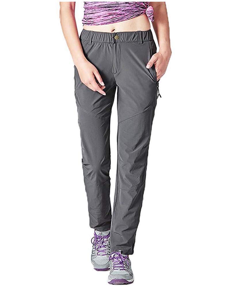 Women's Quick Dry Hiking Pants Sun Protection Mountain Trousers Lightweight Climbing Pants Darkgrey M