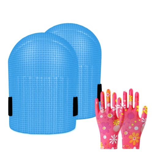 XINGJUHUI Gardening Knee Pads And Garden Gloves, Lightweight EVA Foam Kneeling Pads Suitable for Gardening, Housework, Flooring, And Basically Any Situation That Required To Be On Your Knees.