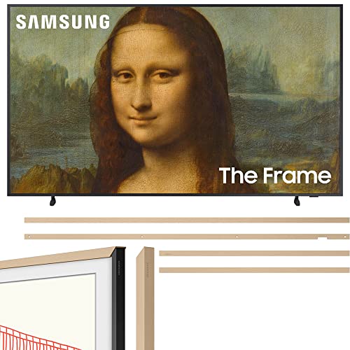 SAMSUNG QN43LS03BA 43 inch The Frame QLED 4K UHD Quantum HDR Smart TV (2022) Bundle 43" The Frame Customizable Bezel, Modern Beige