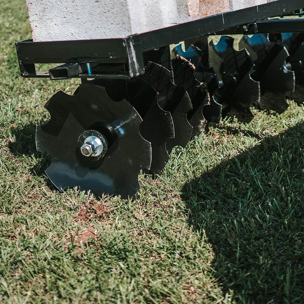 Titan Distributors Inc. 4-Ft Notched Disc Harrow Attachment Pull Behind for ATV and UTV 2-in Towball Hitch