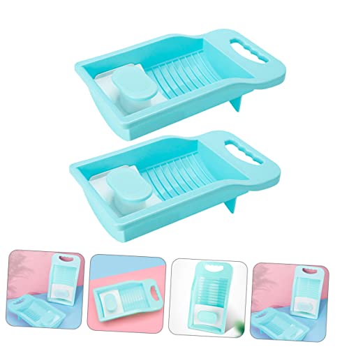 Zerodeko 4 Pcs Small Washboard Laundry Board Washboard for Hand Washing Clothes Bra Washboards Socks Mini Washboard Small Handle Household Laundry Tool Pp Household Items Child Manual