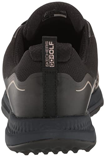 Skechers Women's Go Elite 5 Arch Fit Waterproof Golf Shoe Sneaker, Black/Rose Gold Sport, 8.5