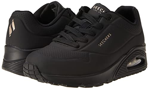 Skechers womens Skecher Street Women's Uno - Stand on Air Sneaker, Black/Black, 11 US