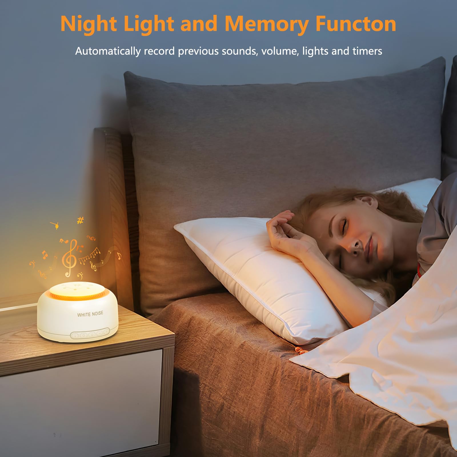 Uyled Sound Machine White Noise Machine with 30 Soothing Sounds 3 Timer Memory Function and Warm Night Light Portable Noise Machine for Adults/Kids/Baby Sleeping,Relaxation