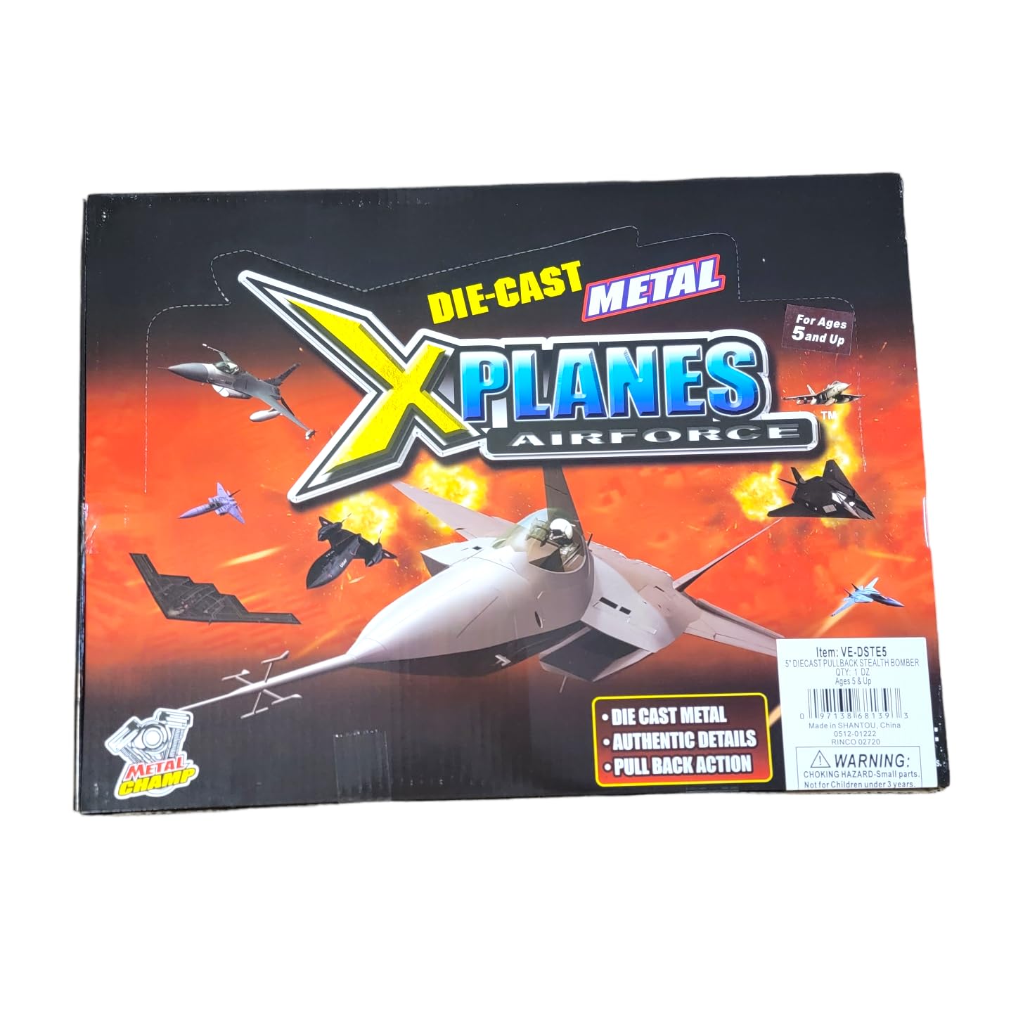 Zugar Land Die-Cast Pullback Stealth Bomber Models (4.25"-5.25") SR-71 Blackbird, F-22 Raptor, F-117 Nighthawk, B2 Bomber (F-22 Raptor)