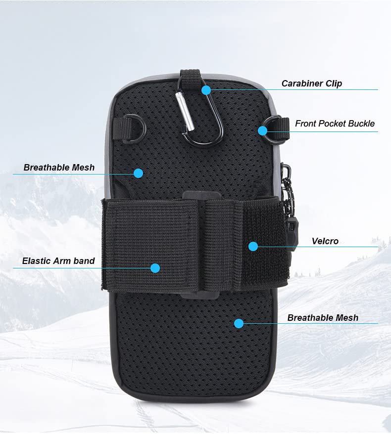 Sport Running Armband Cell Phone Holder Crossbody Purse Belt Pouch Arm Bag for Samsung Galaxy S21 FE S23 S22 Ultra S20 Plus/Google Pixel 6a 7 6 5 4 XL/iPhone 13 14 Pro Max BLU View 2 TCL 10L (Blue)